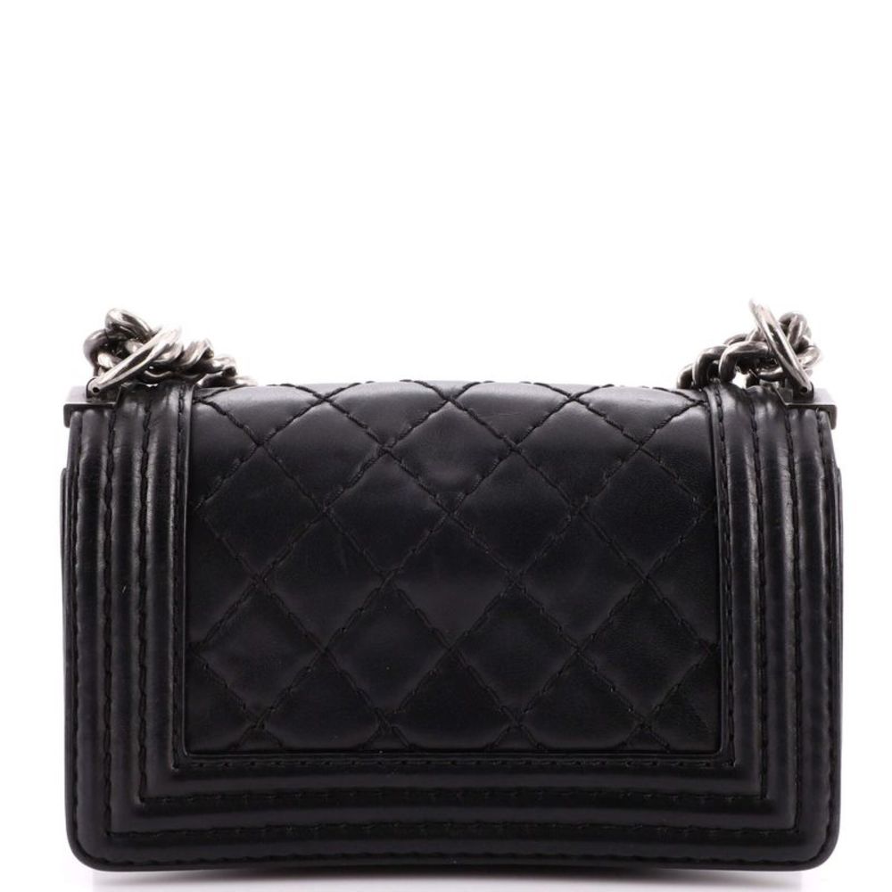 Chanel Stitch Boy Flap Bag Quilted Calfskin Small Bla… - Gem